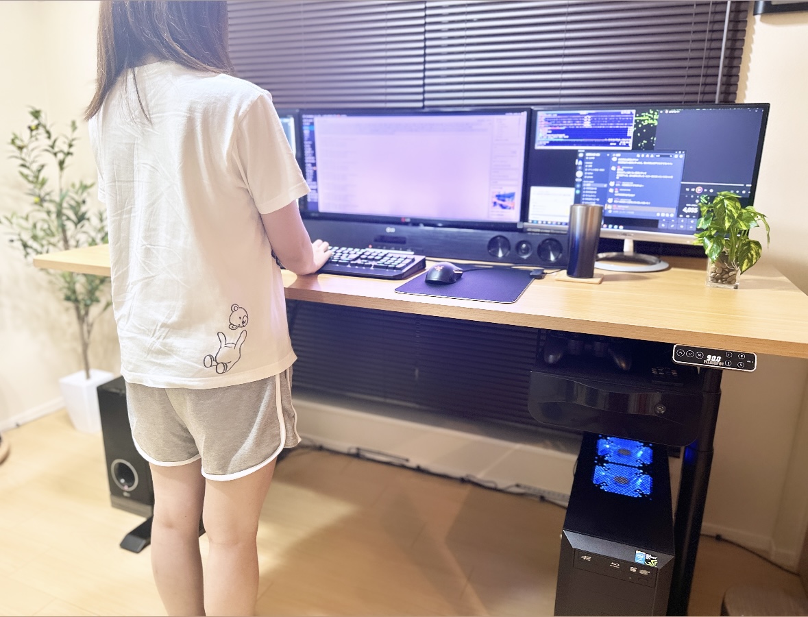 【FlexiSpot E8 レビュー】モニター3台置ける電動昇降式デスク | motifyublog